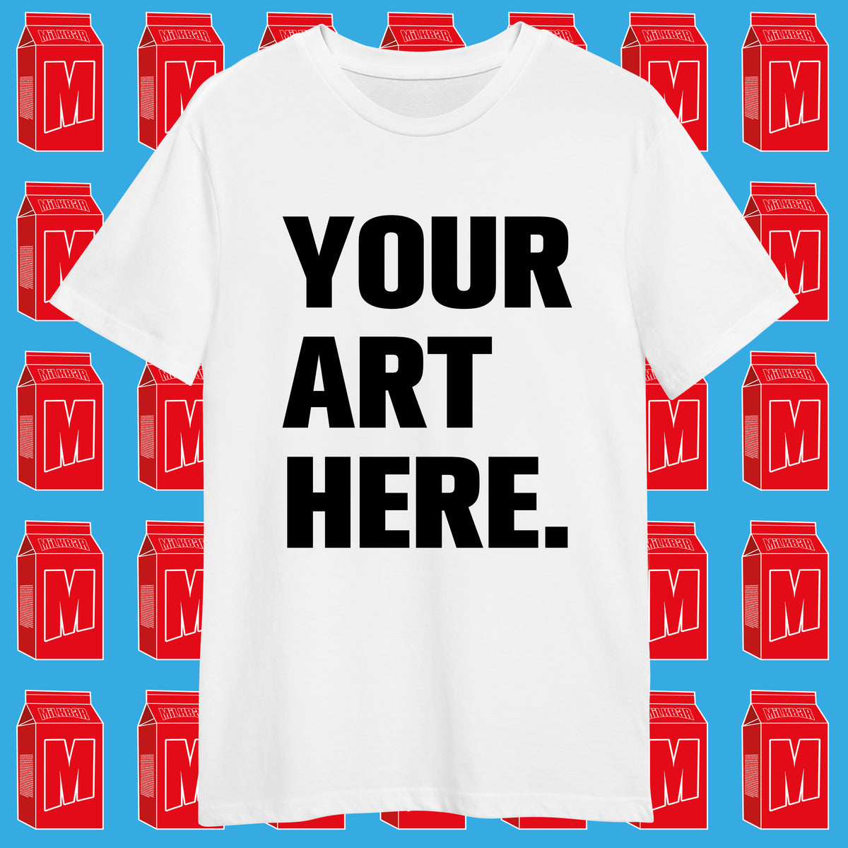 White T-Shirt with Full Chest Print – Milkbar Print